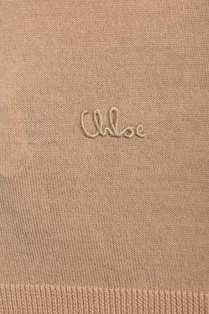 Chloé Wool Top With Embroidered Logo