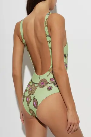 Versace One-piece Swimsuit With "broken Jewels" Print