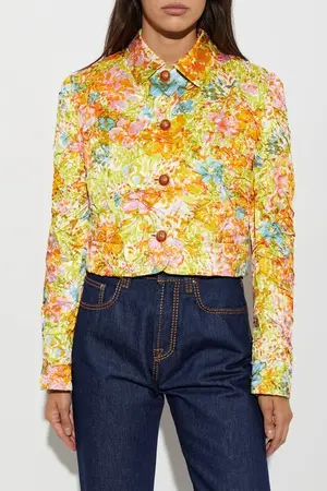 Versace Short Blazer With Crinkle Effect