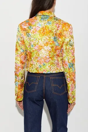 Versace Short Blazer With Crinkle Effect