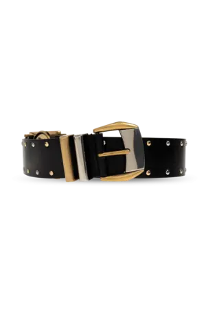 Versace Leather Belt With Studs