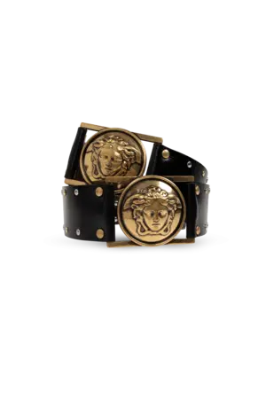Versace Leather Belt With Studs