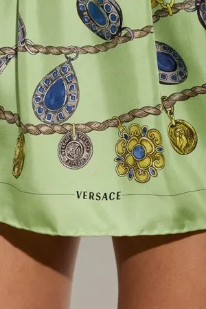 Versace Silk Dress With "broken Jewels" Print
