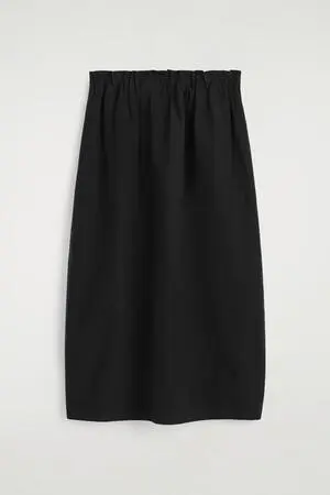 Cos Cotton-linen Balloon Midi Skirt - Black