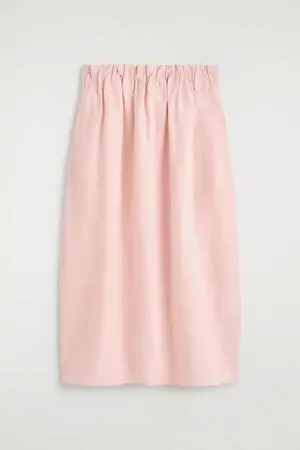 Cos Cotton-linen Balloon Midi Skirt - Pink