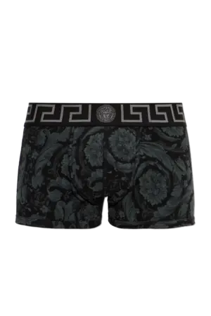Versace Cotton Boxers With Logo - Black