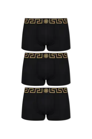 Versace 3-pack Of Cotton Boxer Briefs