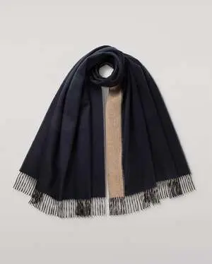 Johnstons Of Elgin Contrast & Light Brown Cashmere Stole