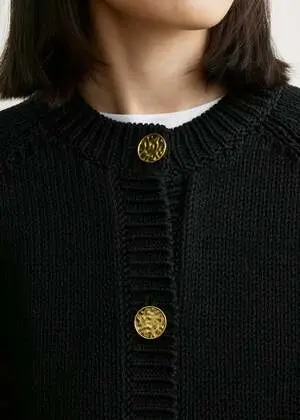 TOTEME Hammered Button Cotton Cardigan