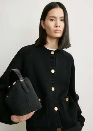 TOTEME Hammered Button Cotton Cardigan