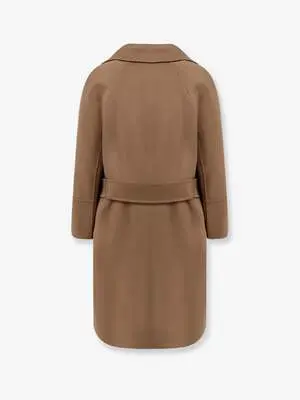 Max Mara Arona Virgin Wool Belted Coat - Multicolor