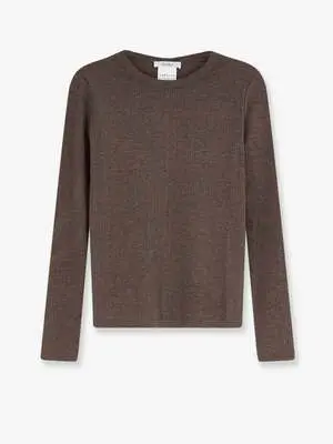 Max Mara Lyocell And Silk Ribbed Knit Long Sleeve T-shirt - Multicolor