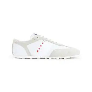 Marni Lily White Leather And Suede Low-top Sneakers - Multicolor