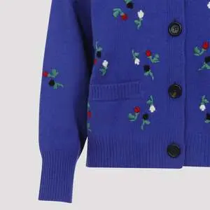 Marni Embroidered Floral Wool Blend Cardigan