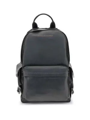 Brunello Cucinelli Leather Travel Backpack - Black