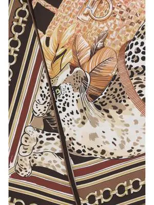 FERRAGAMO Leopard-print Silk Scarf - Multicolor