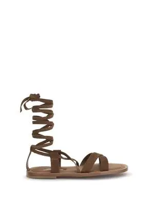 Miu Miu Gladiator Leather Sandals - Brown