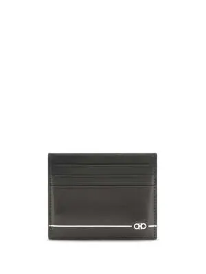 FERRAGAMO Leather Card Holder - Black