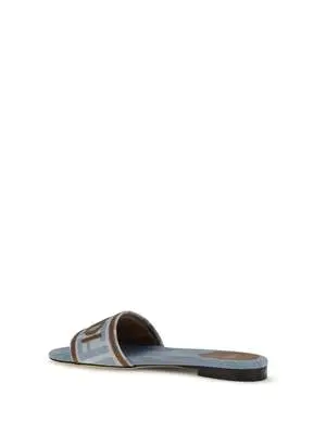 Fendi Ff Denim Sandals