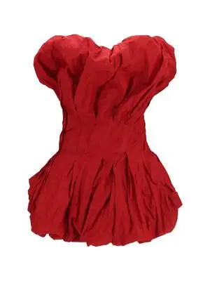 Magda Butrym Draped Mini Dress With Balloon Hem - Red
