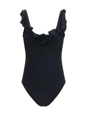 Magda Butrym One-piece Swimsuit With Floral Details - Black