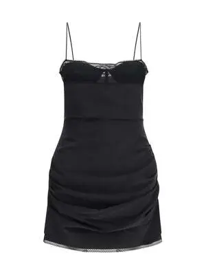 Magda Butrym Corset Dress With Lace Neckline - Black
