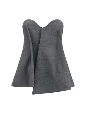 Magda Butrym Asymmetrical Wool Corset - Gray