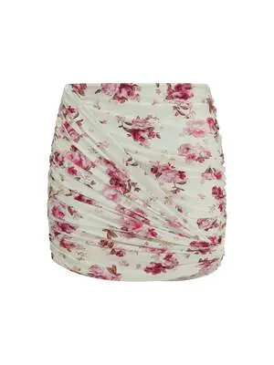 Magda Butrym Draped Floral-print Swim Mini Skirt - Multicolor