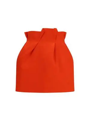 Magda Butrym Silk Mini Skirt With Ruffled Waist