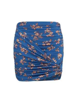 Magda Butrym Draped Floral Swim Mini Skirt - Blue