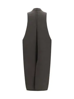 Rick Owens Long Wool And Shearling Vest