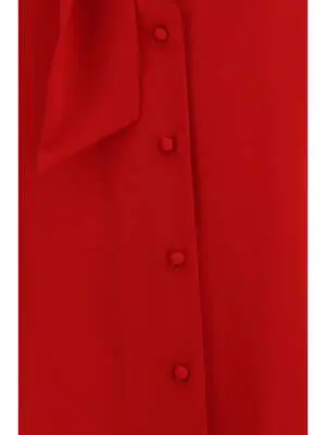 Valentino Garavani Silk Georgette Blouse With Balloon Sleeves - Red