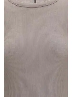 Rick Owens Ribbed Knit Long Sleeve Top - Gray