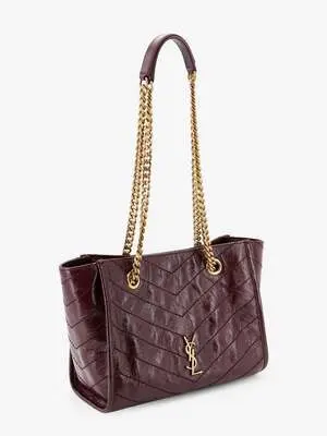 Saint Laurent Niki Vintage-effect Leather Shopping Bag - Multicolor