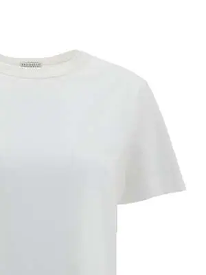 Brunello Cucinelli Ribbed Crewneck T-shirt With Jewel Detail