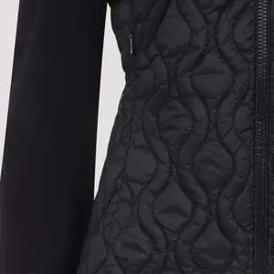 Moncler Quilted Zip-up Cardigan With High Neck - Black
