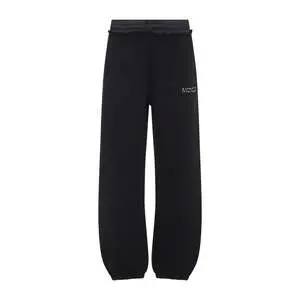 Moncler Cotton-blend Jersey Sweatpants With Logo Print - Black