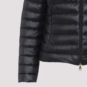 Moncler Quilted Down Jacket With Drawstring Hood - Black