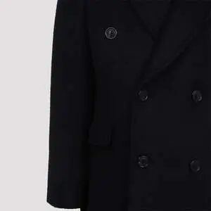 Our Legacy Double-breasted Mohair Blend Coat - Black