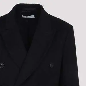 Our Legacy Double-breasted Mohair Blend Coat - Black