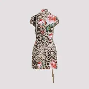 Roberto Cavalli Jaguar Roses Mini Dress