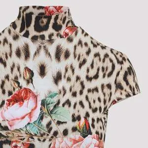 Roberto Cavalli Jaguar Roses Mini Dress