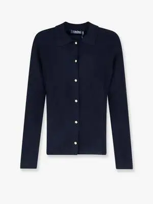 Max Mara S Max Mara Virgin Wool Ribbed Cardigan Multicolor