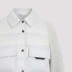 Brunello Cucinelli Quilted Padded Hybrid Jacket - Gray