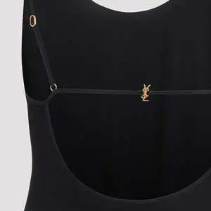 Saint Laurent Open-back Cassandre Knit Dress