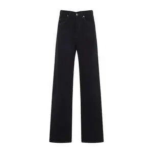 Saint Laurent V-waist Long Baggy Jeans - Black