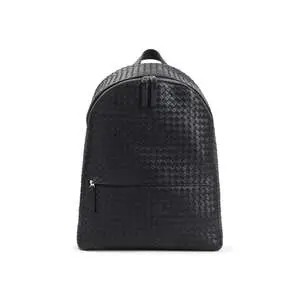 Bottega Veneta Intrecciato Leather Backpack - Black
