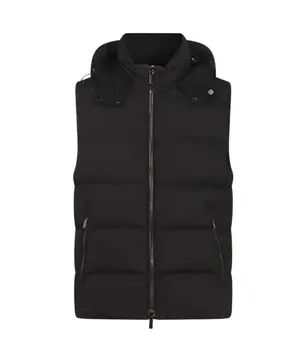 MOORER Straight-fit Padded Gilet - Black