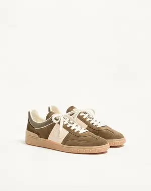 Valentino Garavani Upvillage Low Top Trainers In Split Leather And Calfskin Nappa Leather - Nude