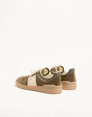 Valentino Garavani Upvillage Low Top Trainers In Split Leather And Calfskin Nappa Leather - Nude
